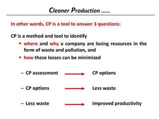 Cleaner production techniques | PDF