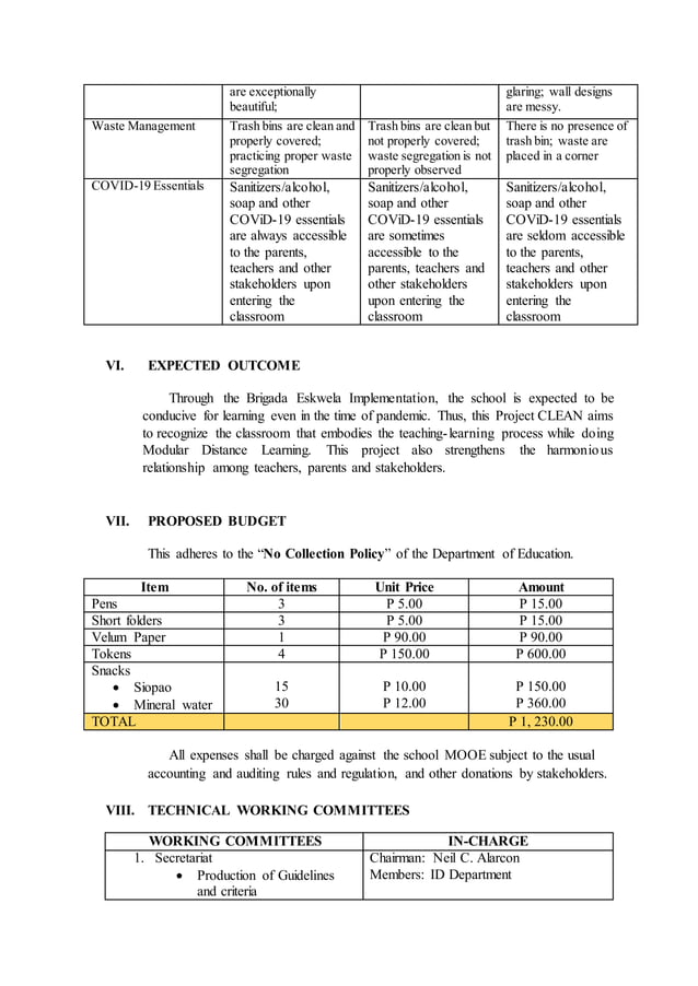 Cleanest classroom project proposal-naga city sped center-draft | DOCX ...