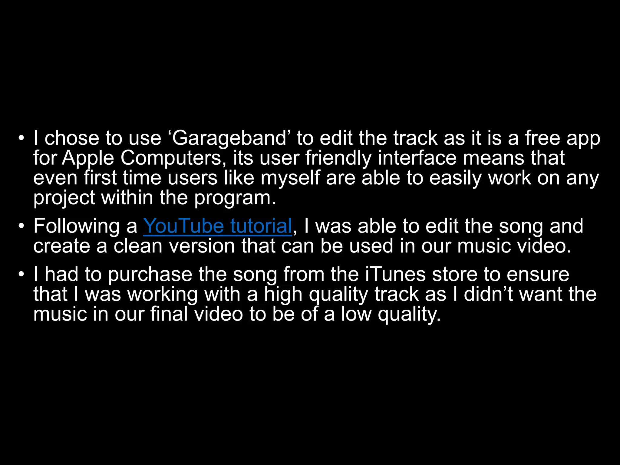 Creating a clean version of chosen track | PPT