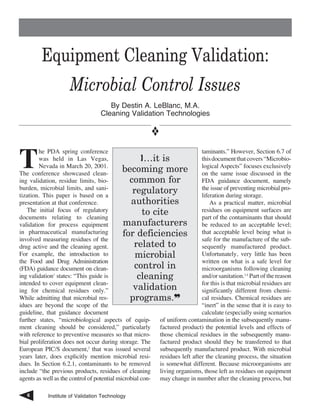 Cleaning validation-volume-iii | PDF