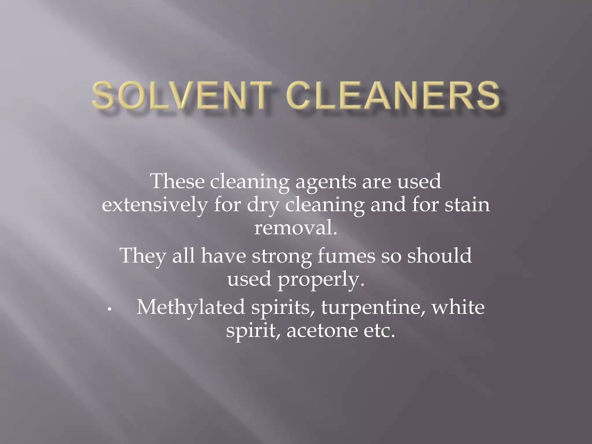 Cleaning agents | PPTX