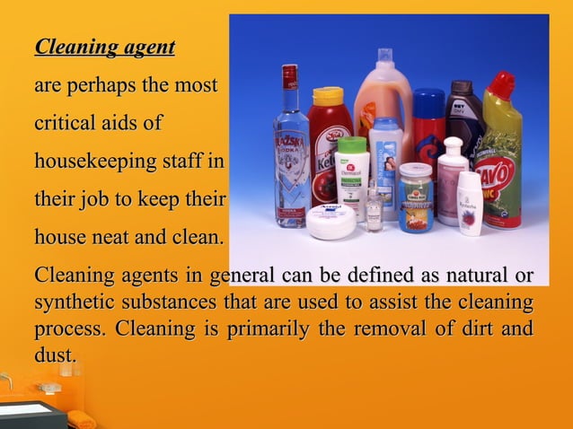 Cleaning Agents - Housekeeping (Llawlietwife) | PPT