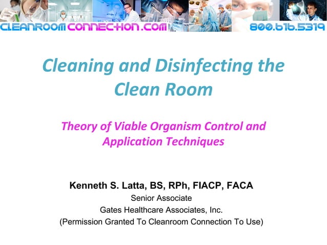 Cleaning and Disinfecting the Cleanroom | PPT | Indoor Environmental ...