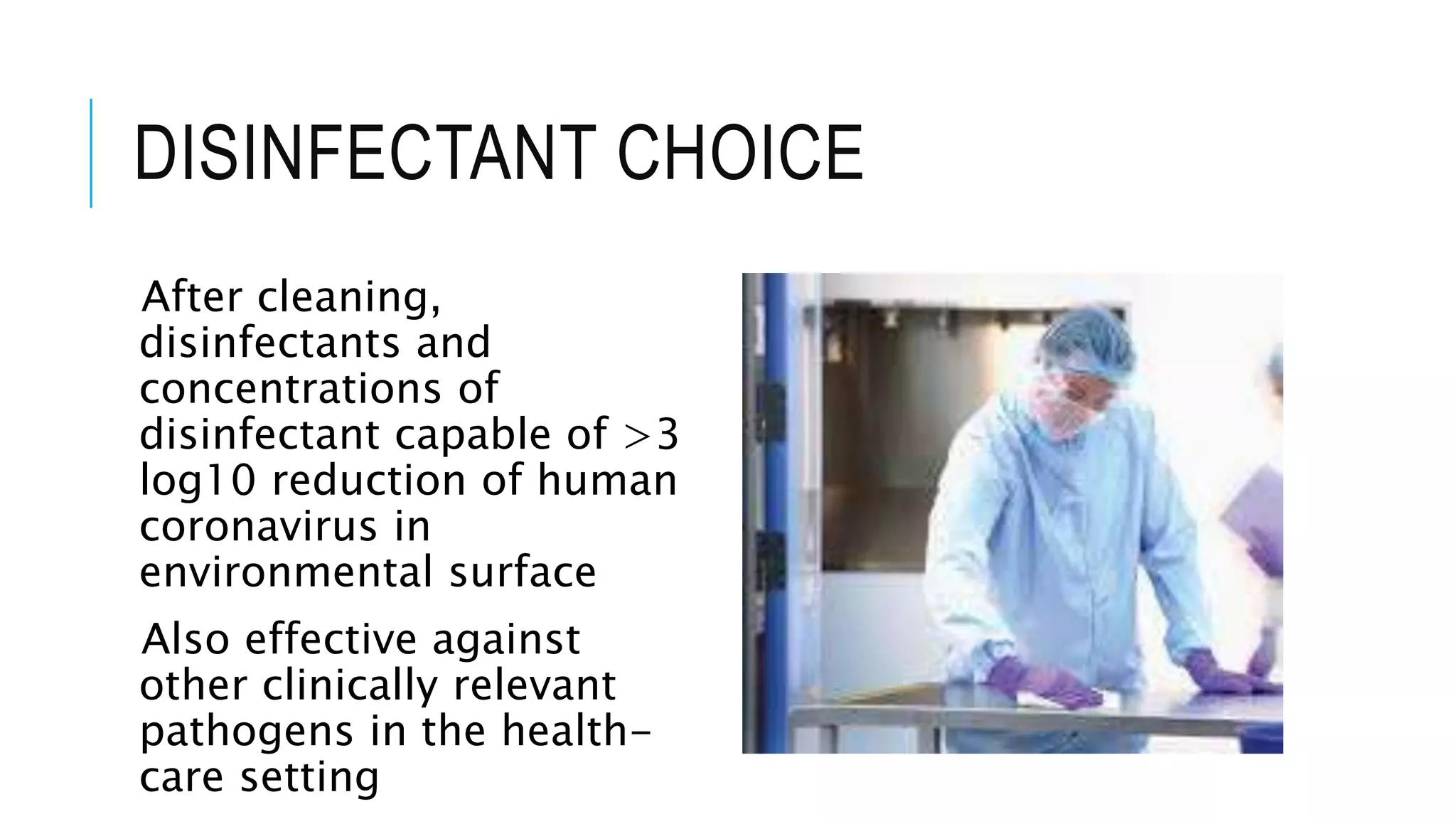Cleaning and disinfection of environmental surfaces, WHO guideline ...