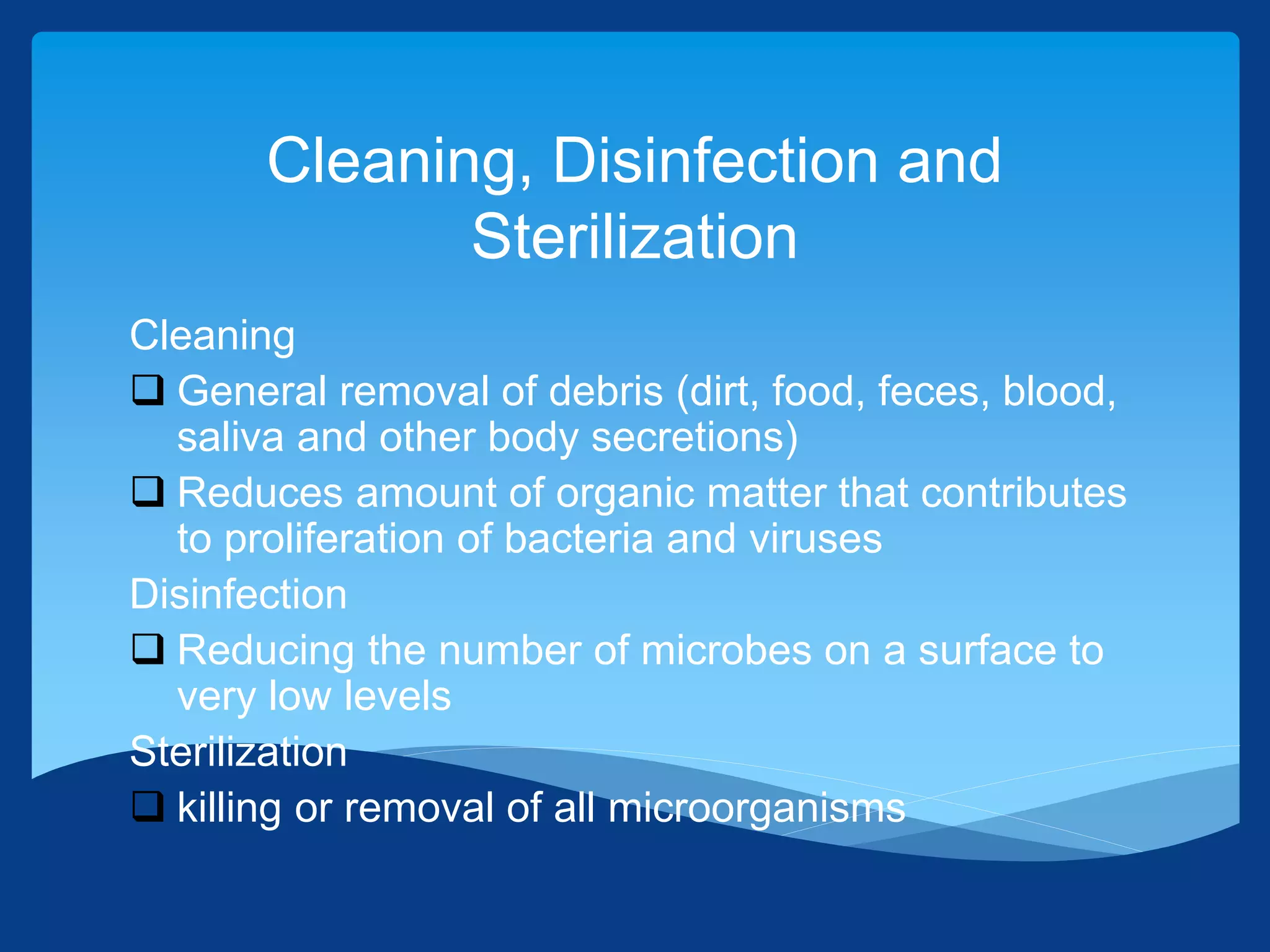 Cleaning and disinfection of hospital | PPTX