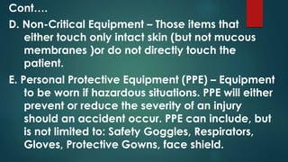 Cleaning and disinfection of p atient care equipment | PPTX