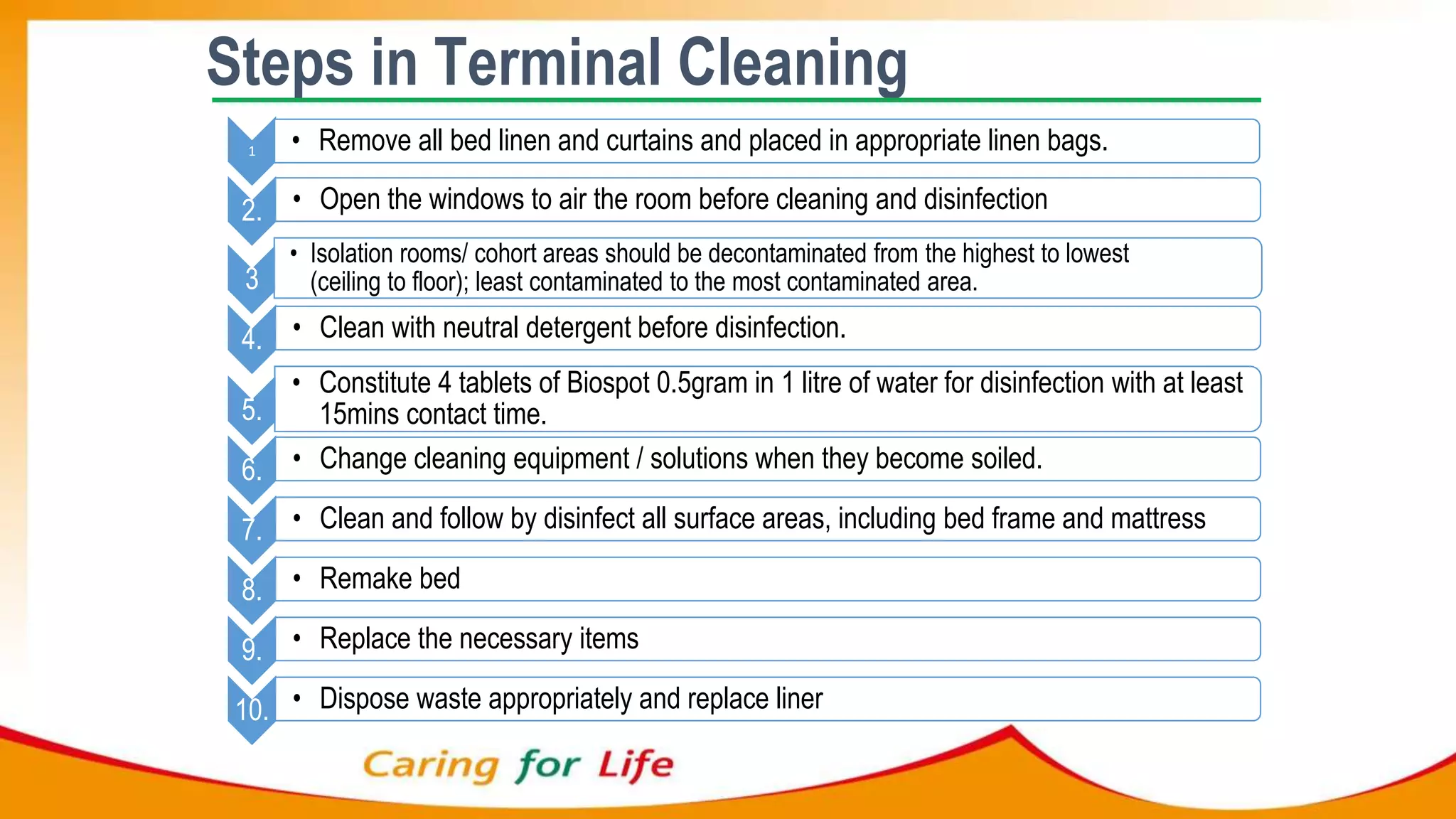 Cleaning and disinfection waste management disposal | PPTX