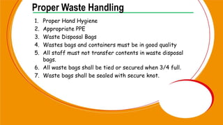 Cleaning and disinfection waste management disposal | PPTX