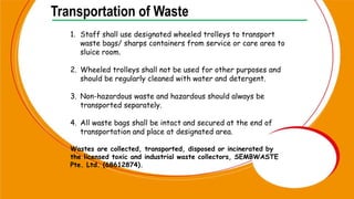 Cleaning and disinfection waste management disposal | PPTX