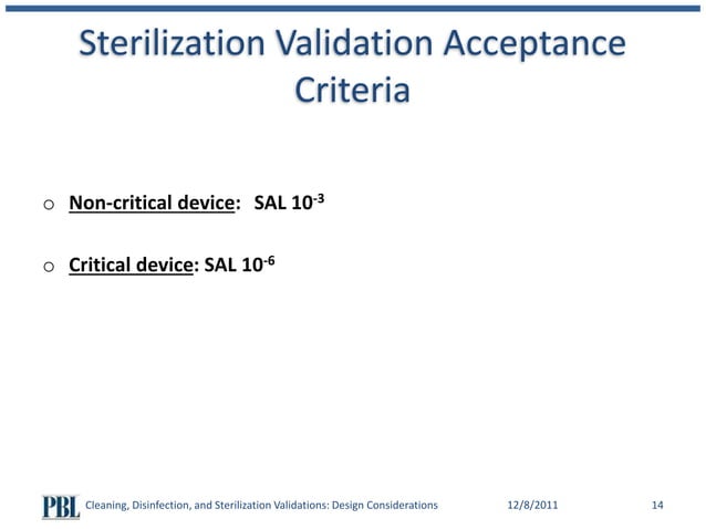 Cleaning, Disinfection, and Sterilization Validations of Reusable Medical Devices | PPTX