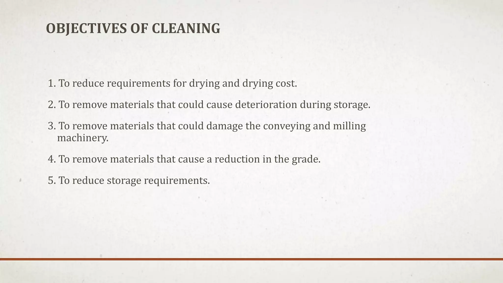 Cleaning and grading-Physical Characteristics of Grains for cleaning ...