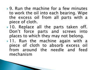 Cleaning and oiling the sewing machine (ordinary | PPTX