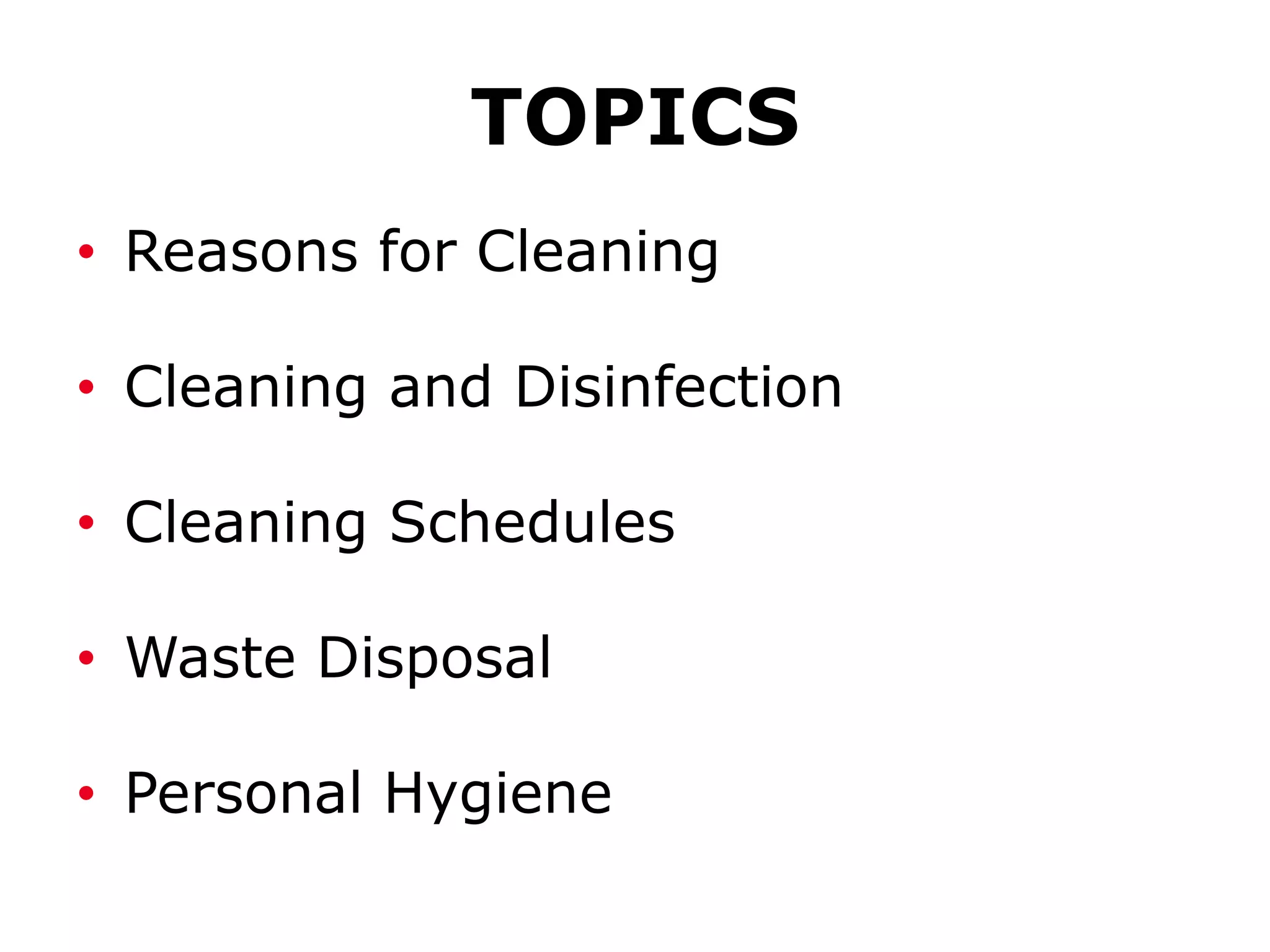 Cleaning and personal hygiene | PPTX