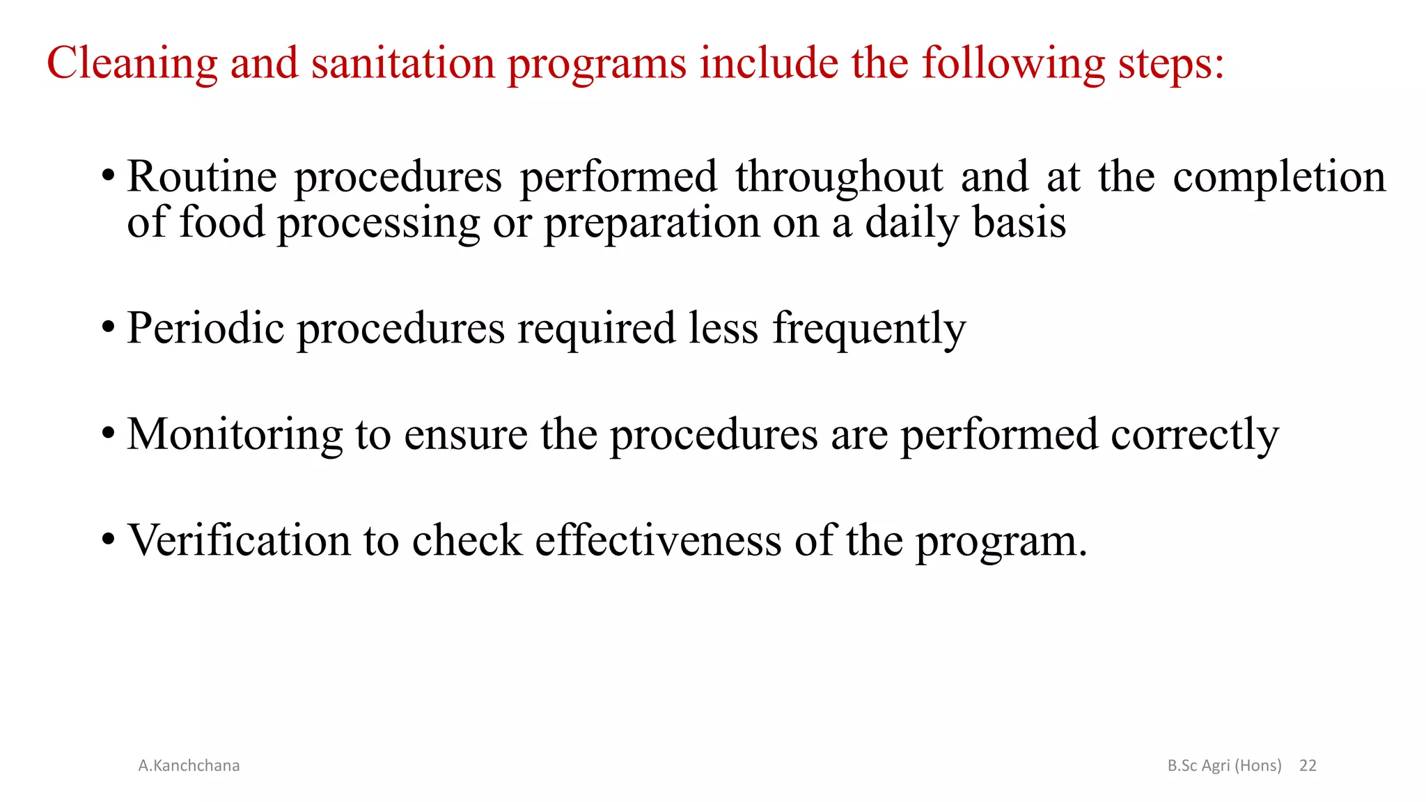 Cleaning and sanitation | PPTX