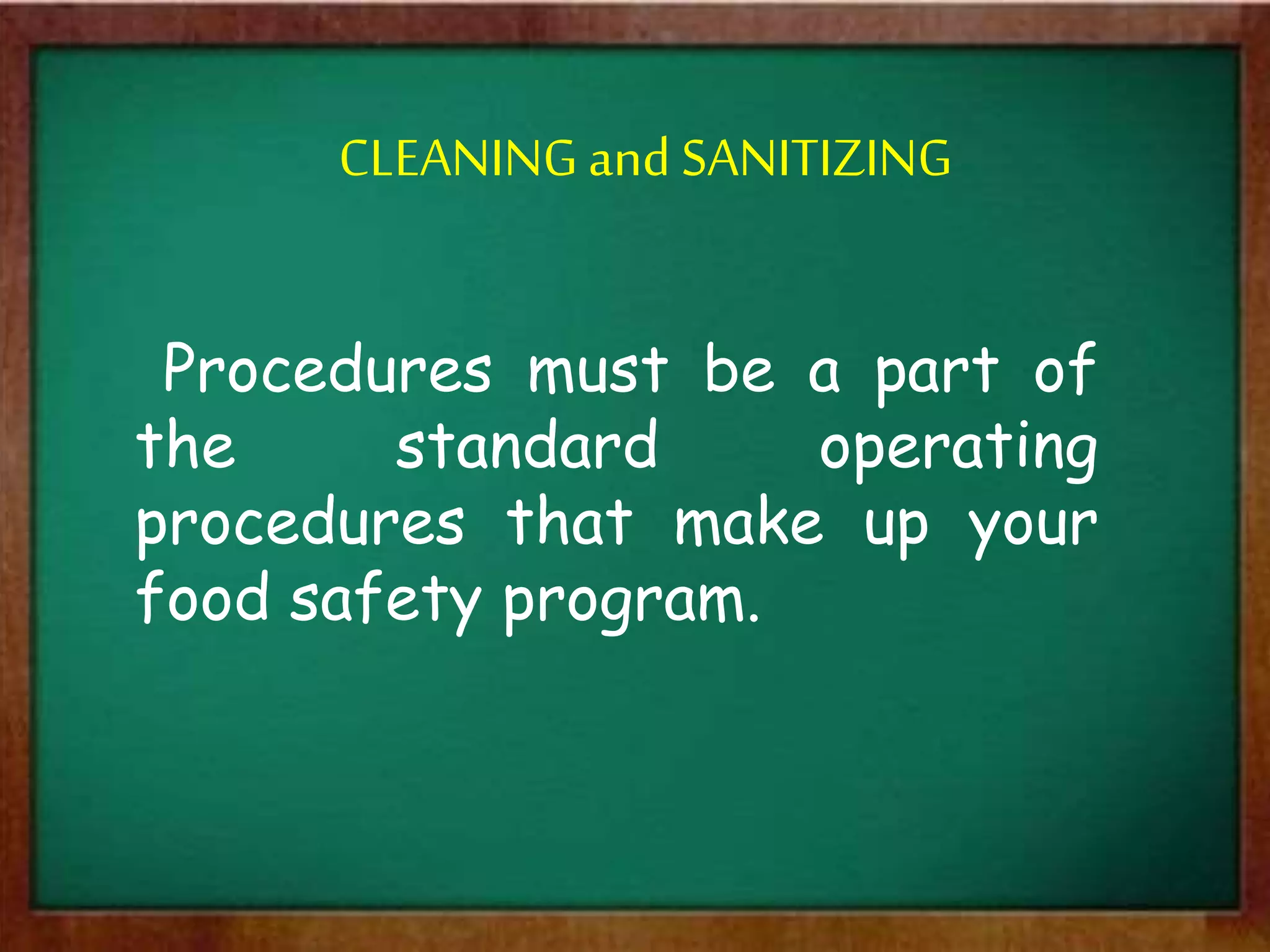 Cleaning and sanitizing | PPTX