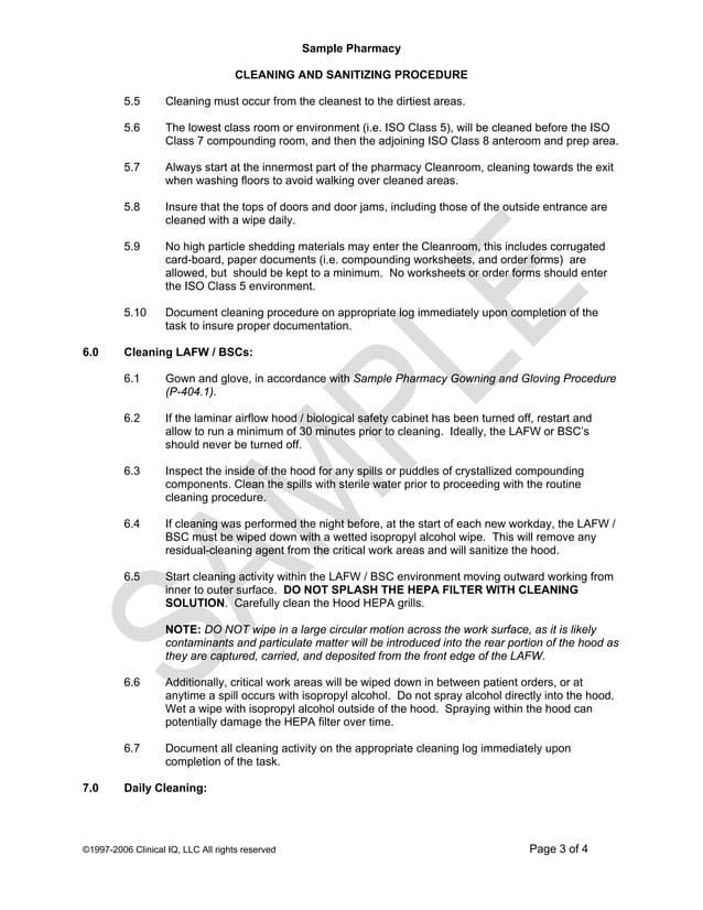 Cleaningand sanitizingprocedure | PDF