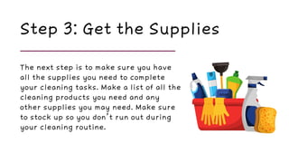 Cleaning Checklist: A Step-by-Step Guide for Efficient Routine | PPT