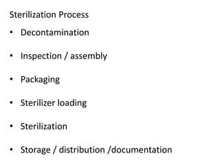 Cleaning Decontamination, Disinfection and Sterilization Process | PDF