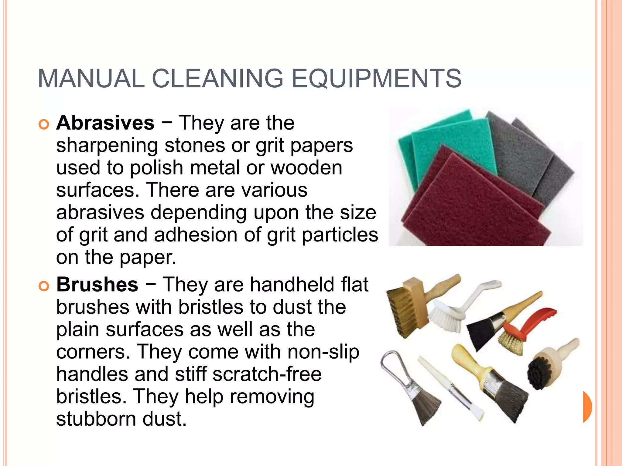 Cleaning equipments in housekeeping | PPTX