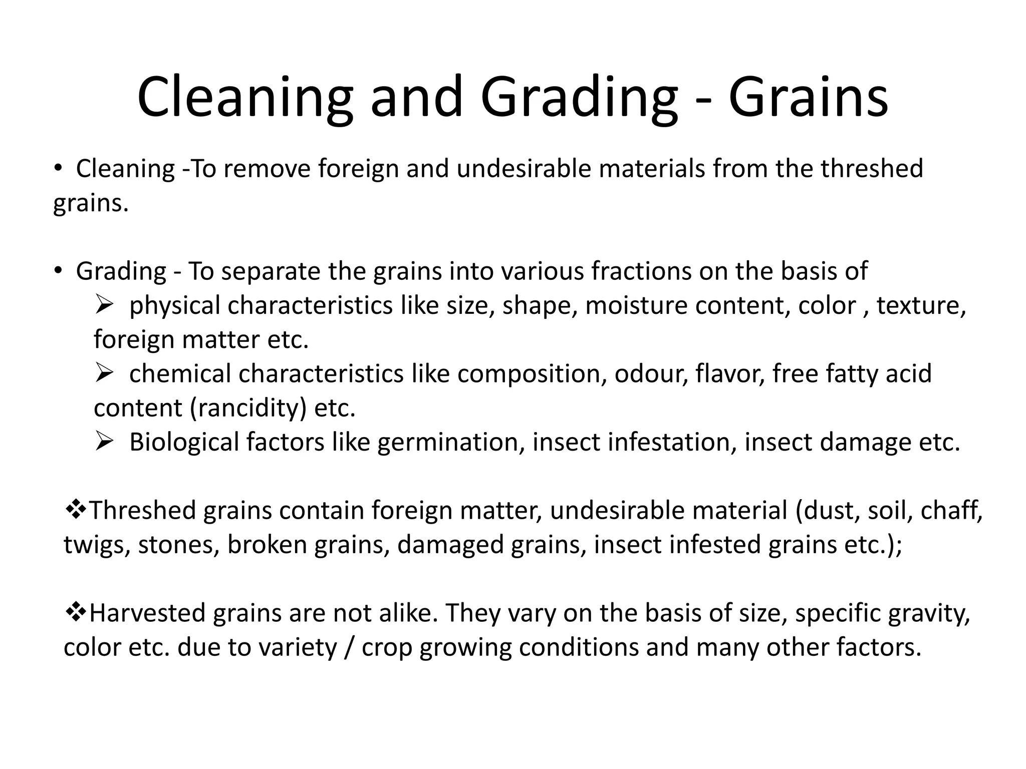 Cleaning grading of grains | PPTX