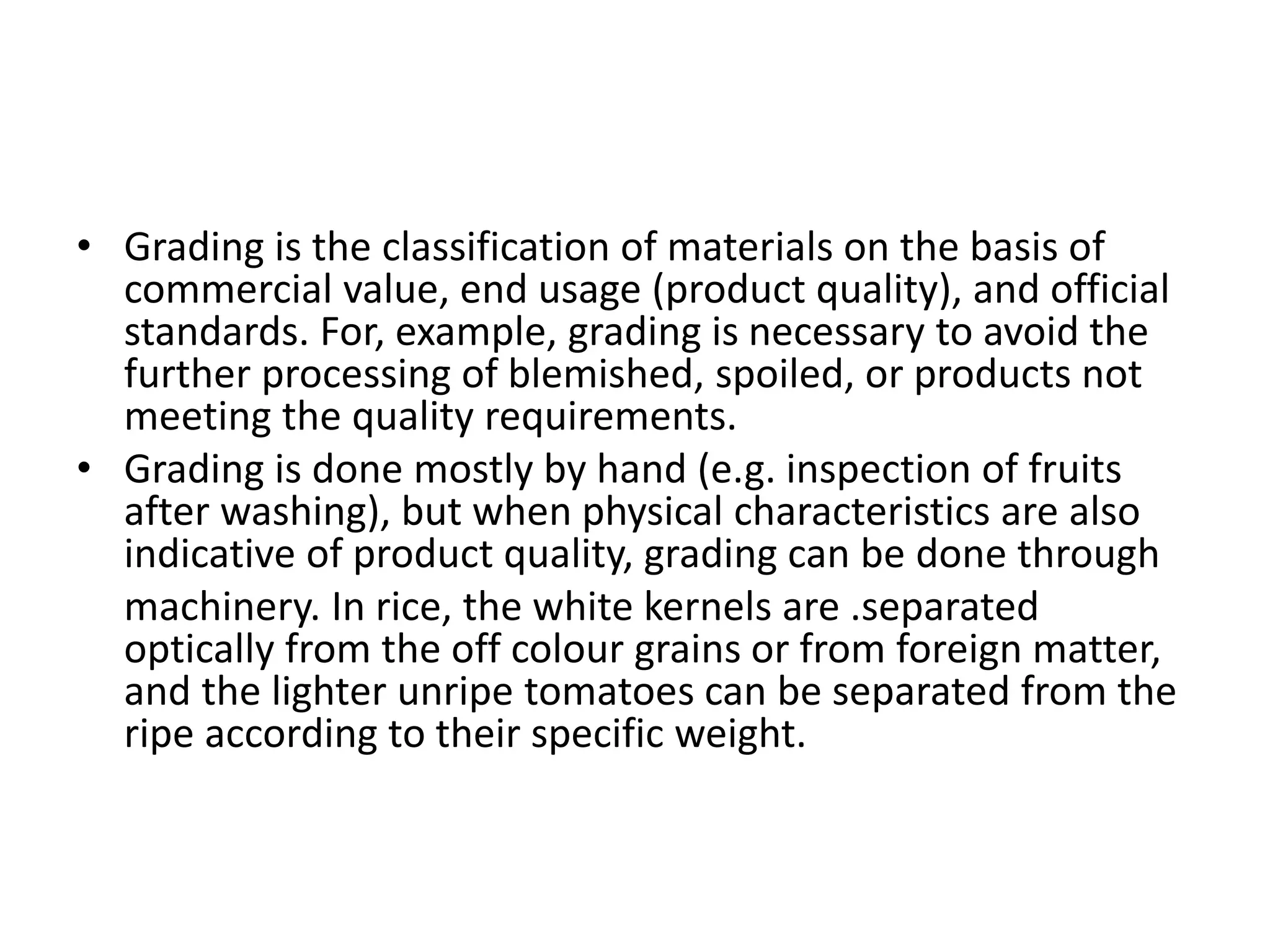 Cleaning grading of grains | PPTX