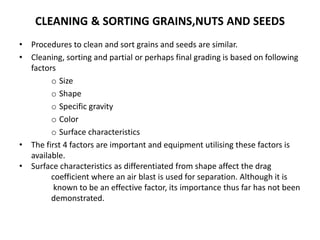 Cleaning grading of grains | PPTX