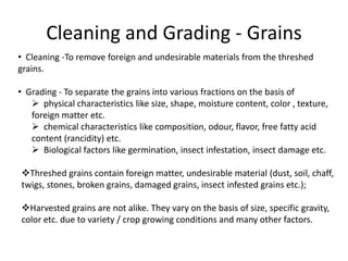 Cleaning grading of grains | PPTX