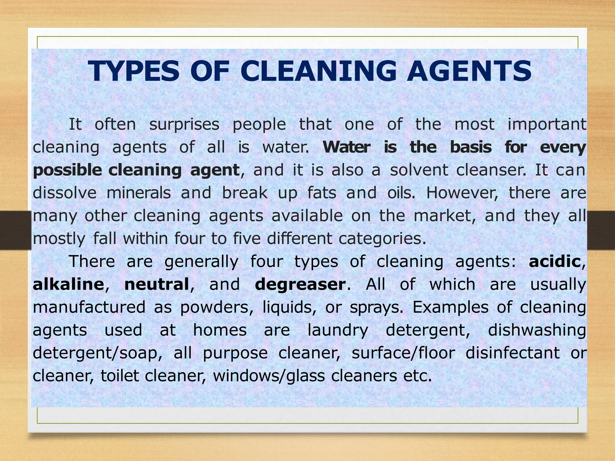 CLEANING INGREDIENTS ACTIVE AT HOME.pptx