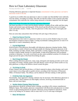Cleaning The Lab | PDF