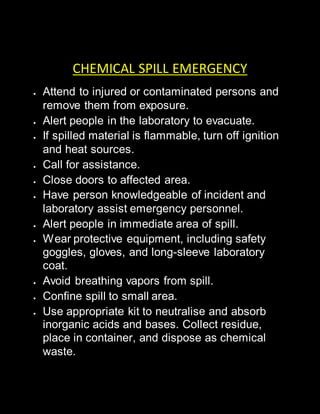 Cleaning laboratory techniques 3 | DOCX | First Aid | Injuries