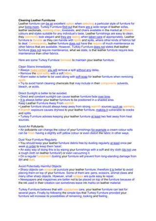 Cleaning leather furnitures | PDF