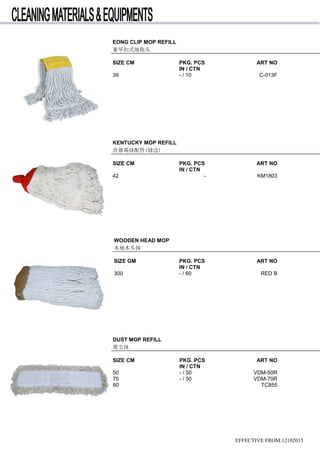CLEANING MATERIALS & EQUIPMENTS | PDF