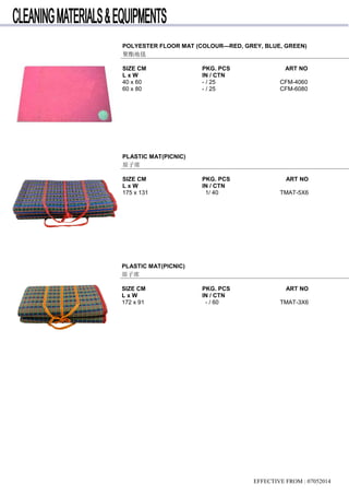 CLEANING MATERIALS & EQUIPMENTS | PDF