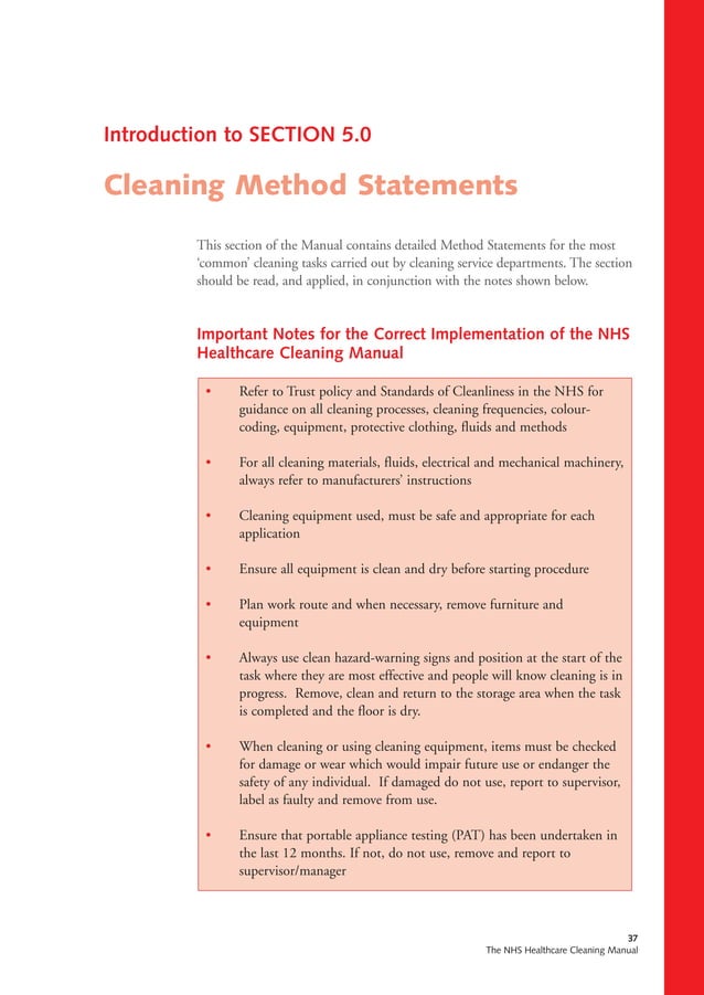 Cleaning method statements 2004 uk | PDF | Bath and Shower | Personal Care