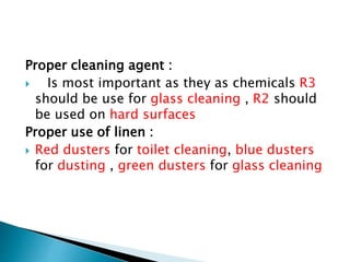 Cleaning of different areas | PPTX