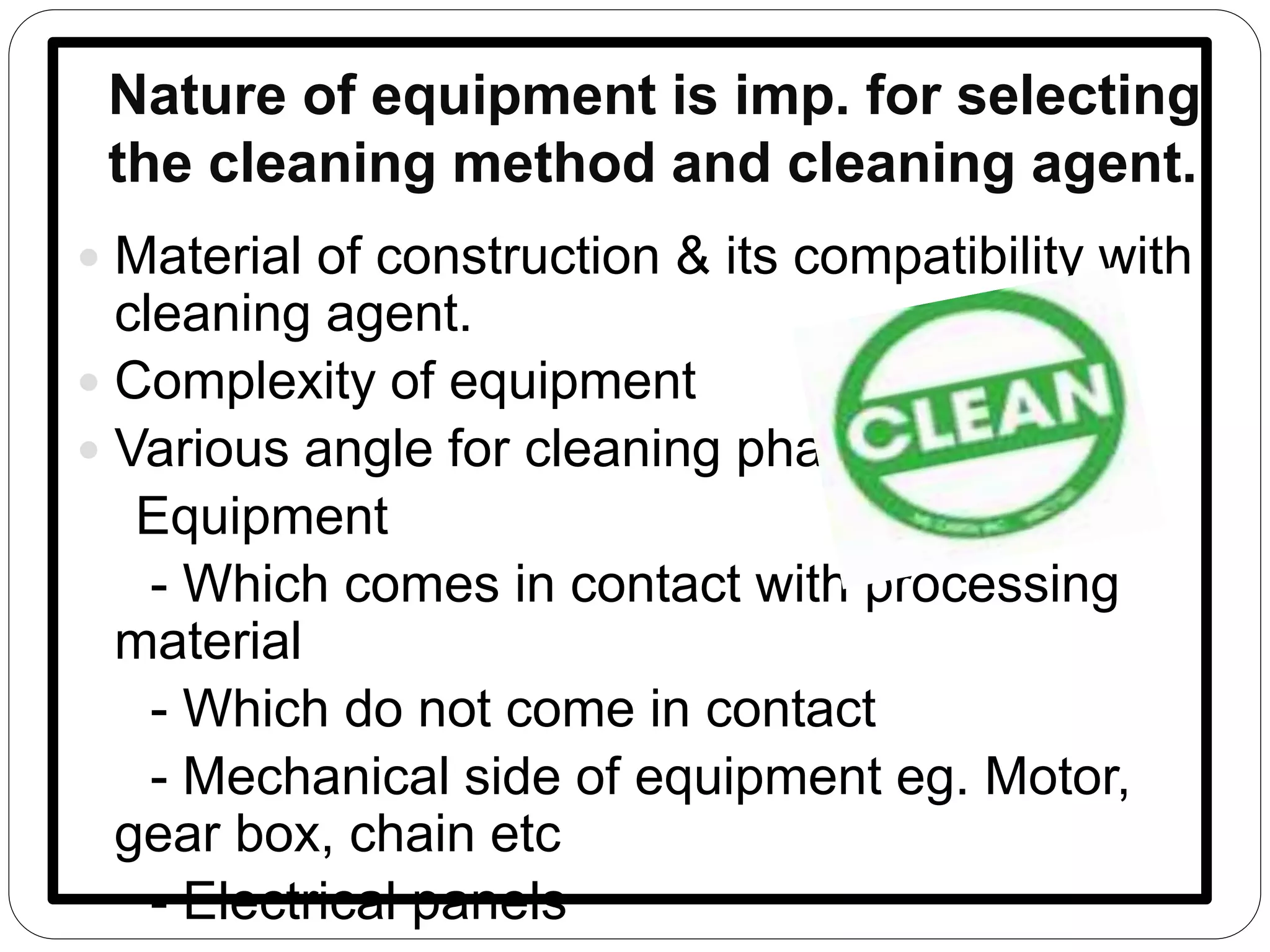 Cleaning of equipment | PPTX