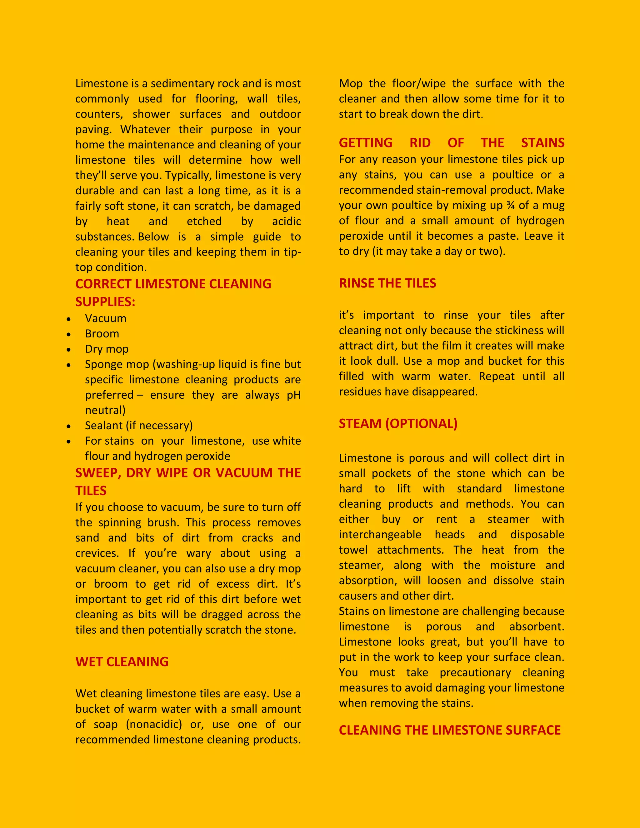 Cleaning of Limestone | PDF