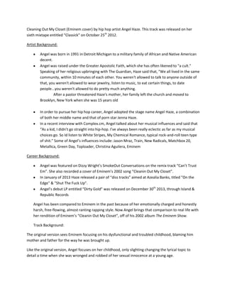 Cleaning Out My Closet (Eminem Cover) by Angel Haze (2012) TRACK REVIEW ...