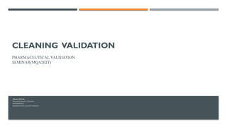 cleaning process development& cleaning validation..pptx