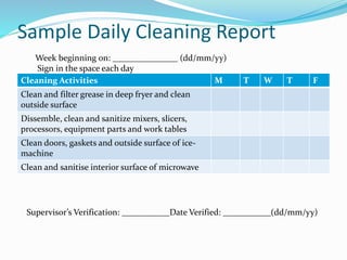 Cleaning schedules | PPTX