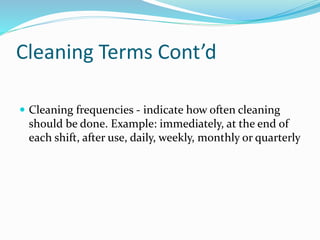 Cleaning schedules | PPTX