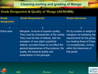 Cleaning, sorting and grading of mango 1 | PPT