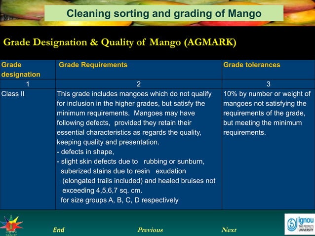 Cleaning, sorting and grading of mango 1 | PPT
