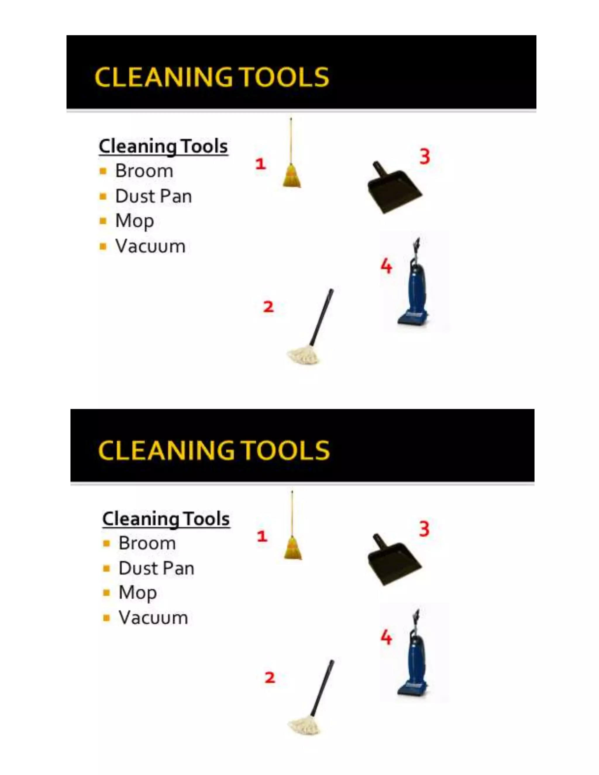 Cleaning Tools Handout | DOCX