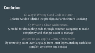 Cleaning up your codebase with a clean architecture | PPT