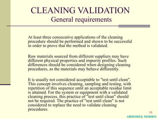 Basic Concepts of Cleaning validation | PPT