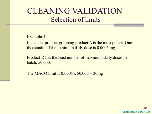 Basic Concepts of Cleaning validation