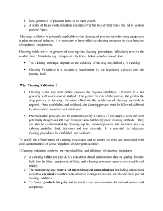 Cleaning validation | DOCX