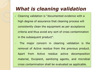Cleaning validation | PPTX