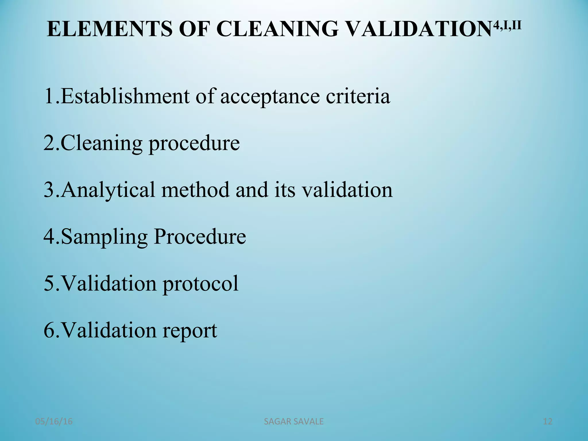 Cleaning validation | PPT